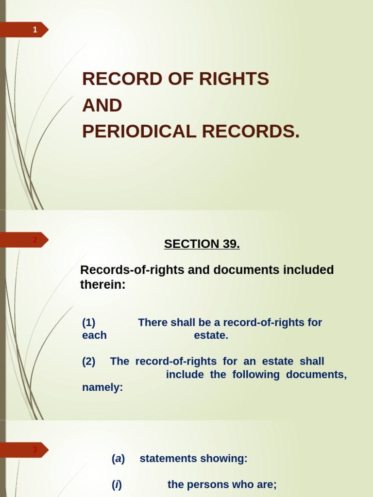 Presentation - Record of Rights | PDF