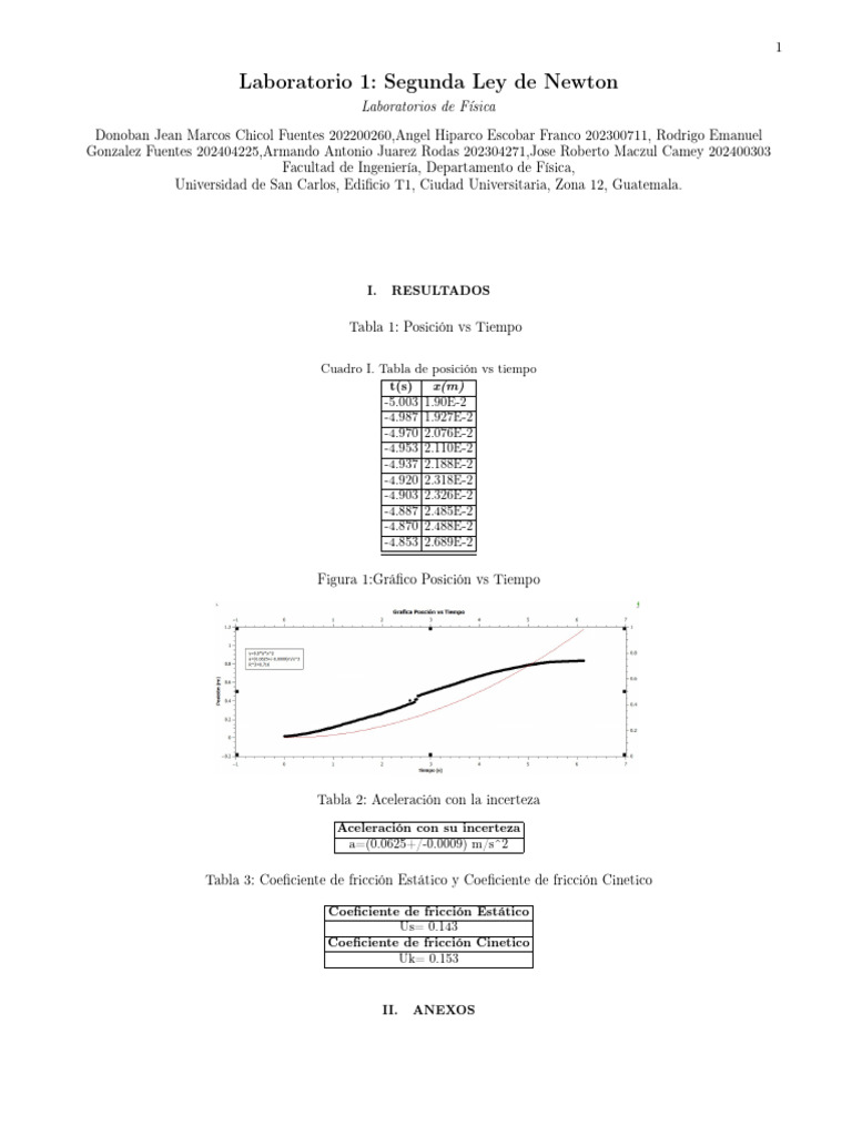 Informe 5 Segunda Ley de Newton Grupo C3 A3 | PDF