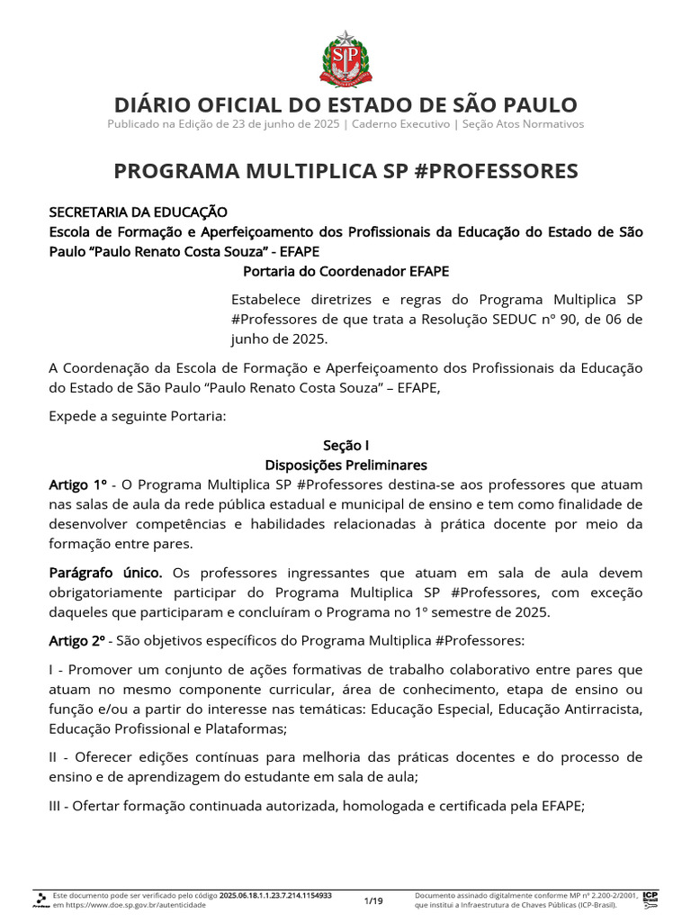 Programa Multiplica SP #Professores | PDF | Pedagogia | Aprendizado