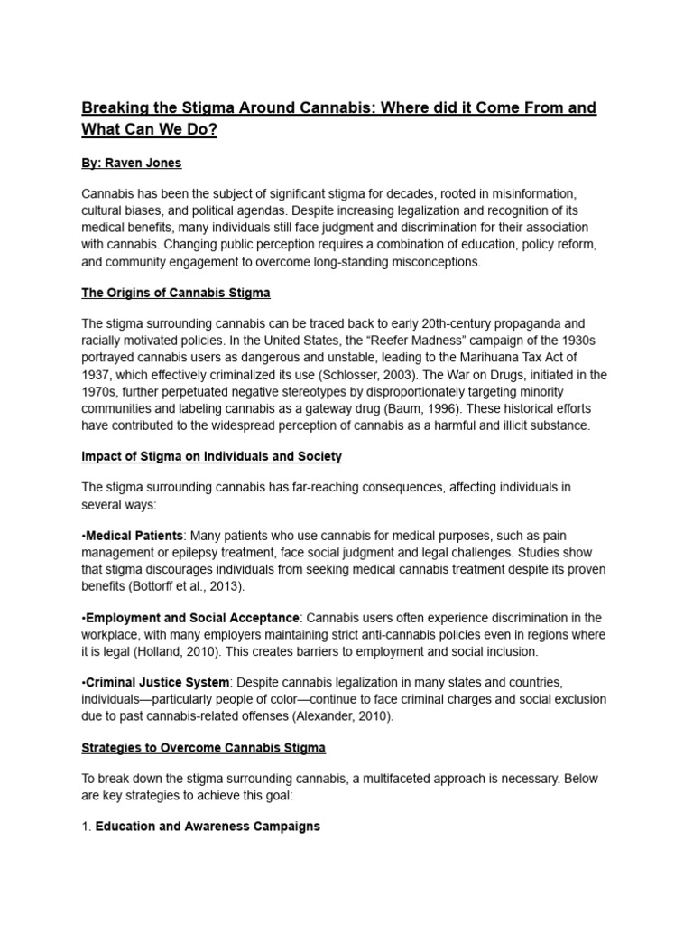 Combatting Cannabis Stigma: Strategies & Insights | PDF | Social Stigma ...