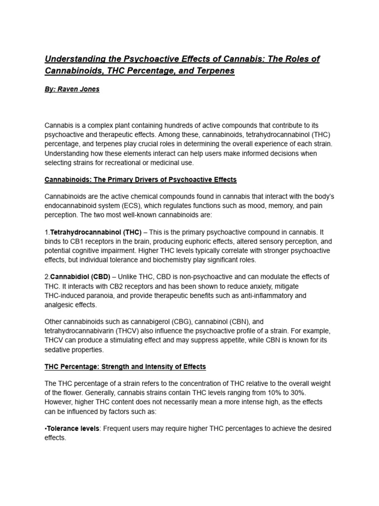 Understanding The Psychoactive Effects of Cannabis | PDF | Tetrahydrocannabinol | Neurochemistry