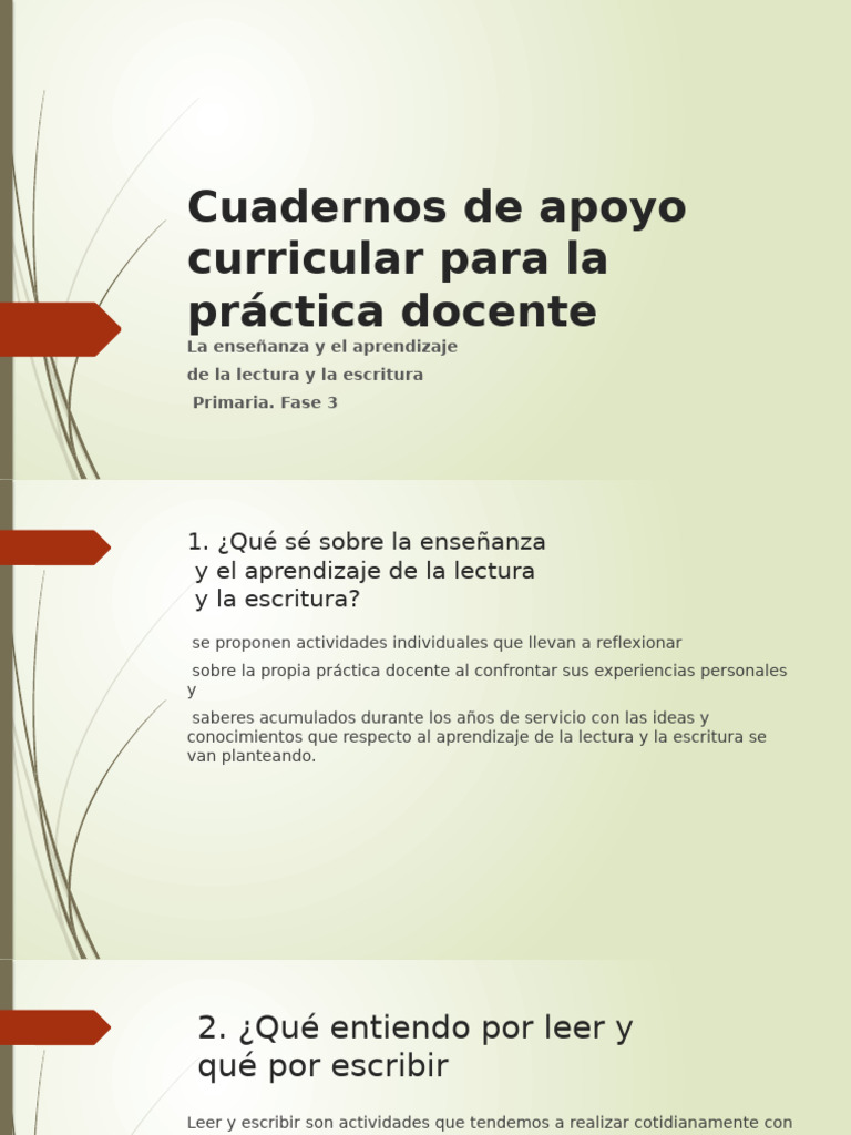 Cuadernos de Apoyo Curricular para La Práctica Docente | PDF