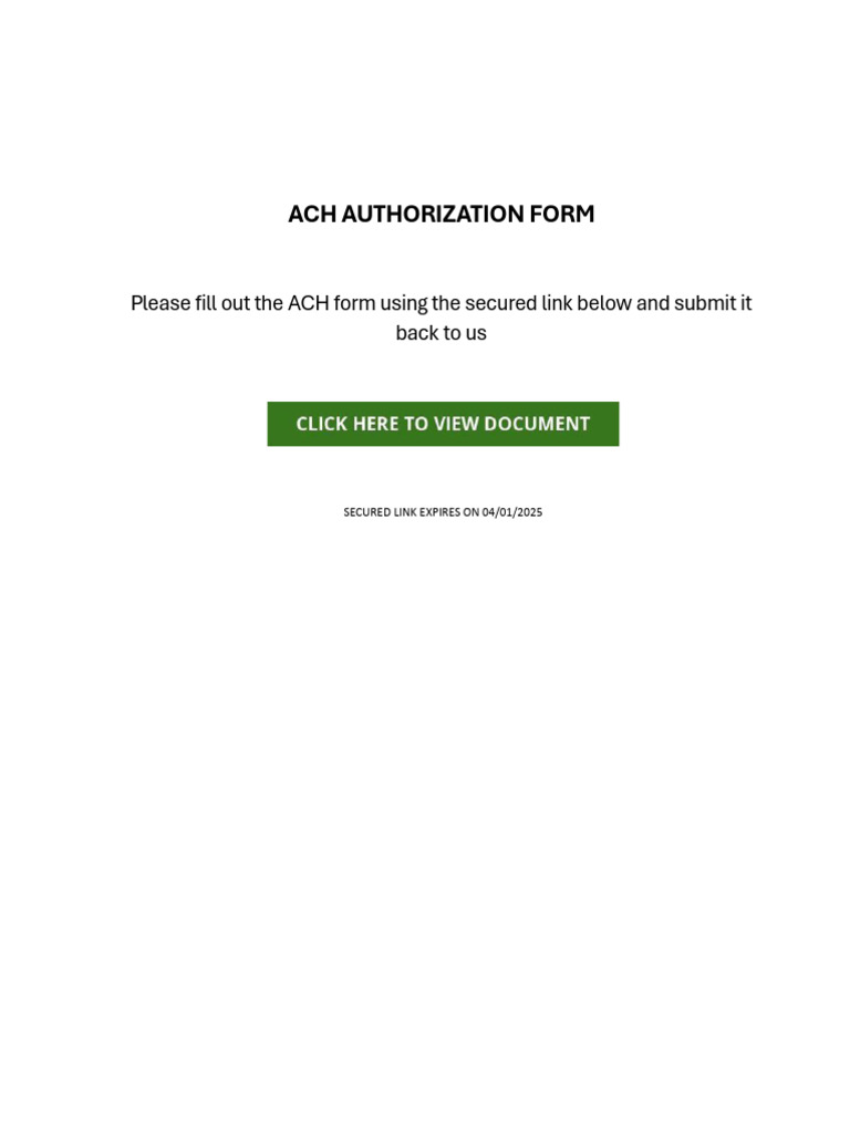 Ach Authorization Form | PDF
