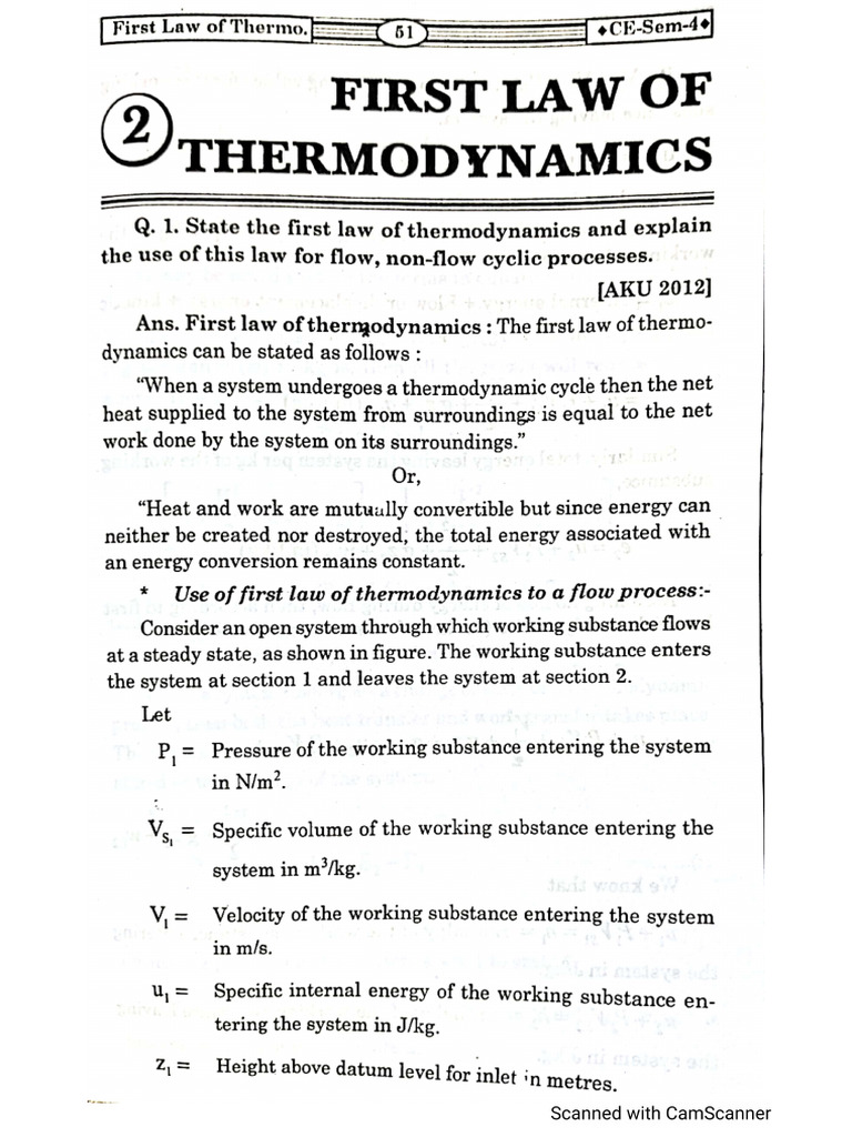 1st Law of Thermodynamics | PDF