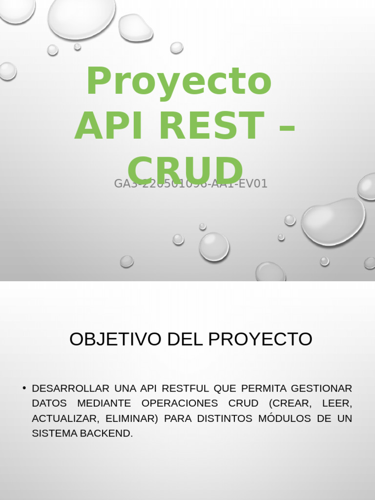 Presentacion API CRUD | PDF | Arquitectura de sistemas | Desarrollo web