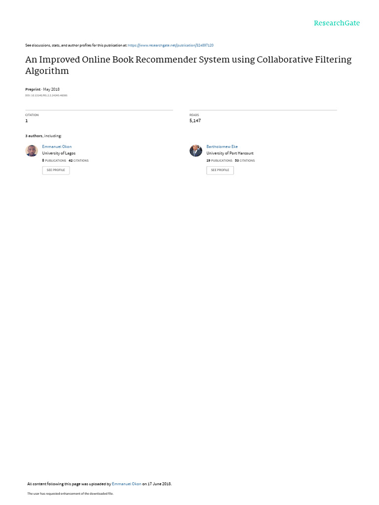 An Improved Online Book Recommender System Using Collaborative ...