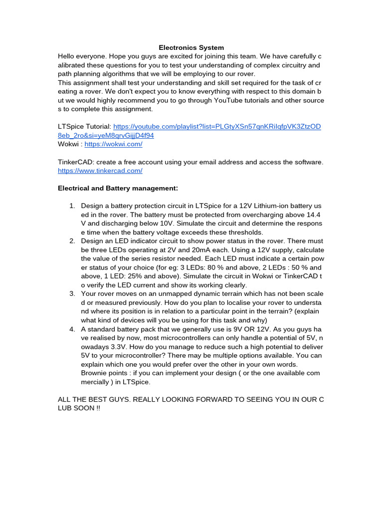 Electronics System Assignment | PDF | Electrical Network | Light ...