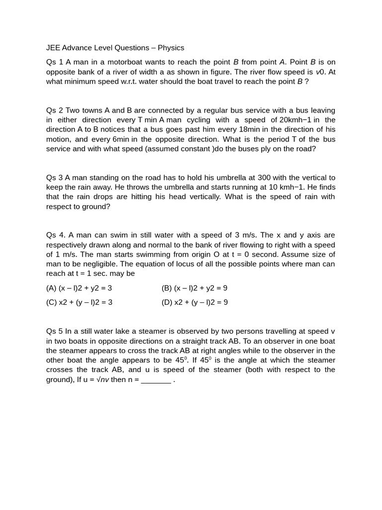 JEE Advance Practise Qs | PDF