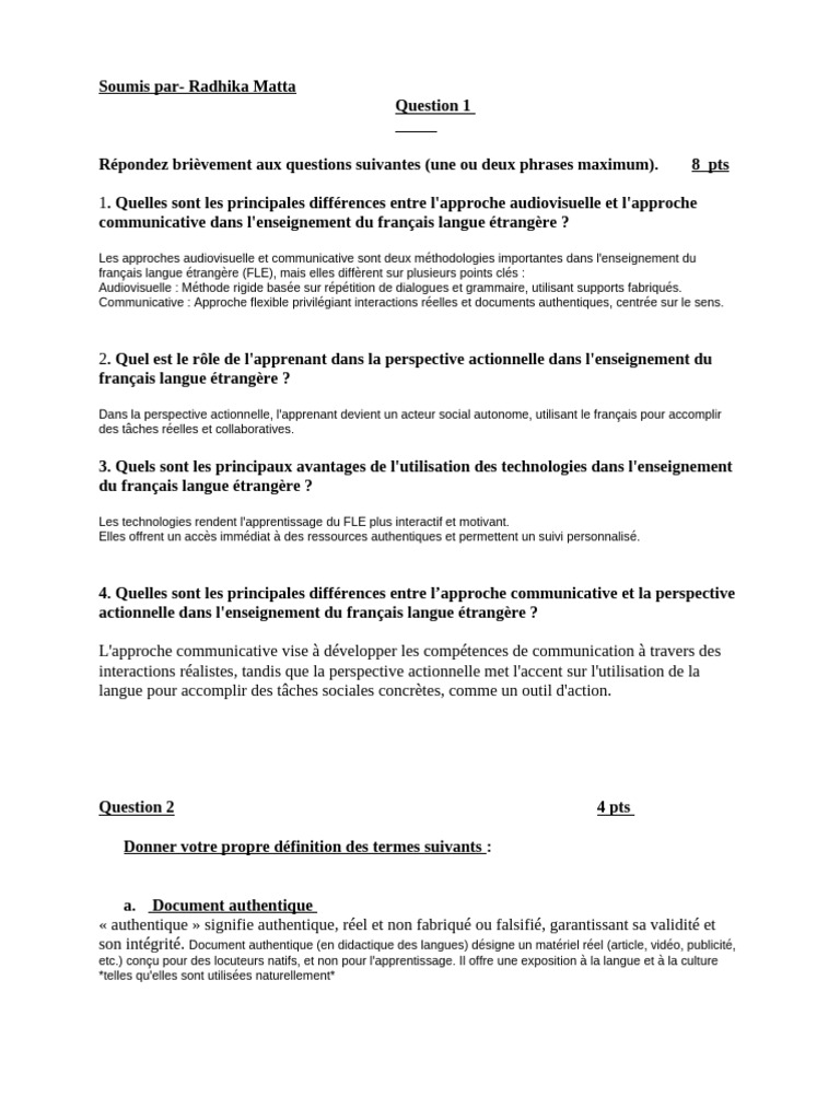 Approches en enseignement du FLE | PDF | la communication | Apprentissage
