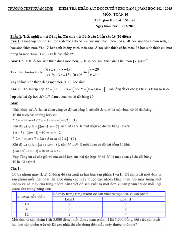 Đ.A Đê KT Ks HSG Toan 10 - Lân 3-24-25 | PDF