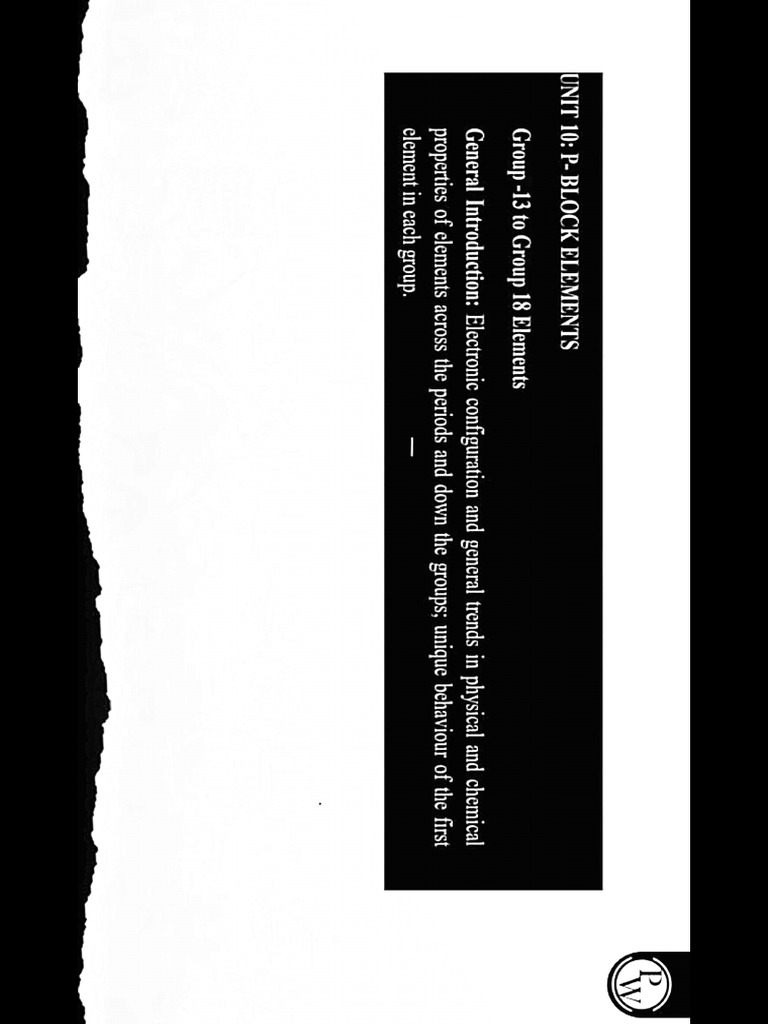 The P-Block Elements (Group 13 | PDF