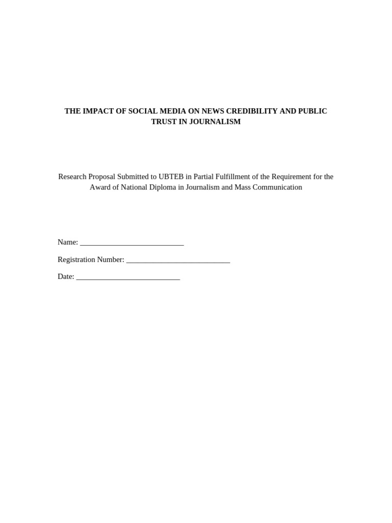 Research Proposal Social Media Credibility | PDF