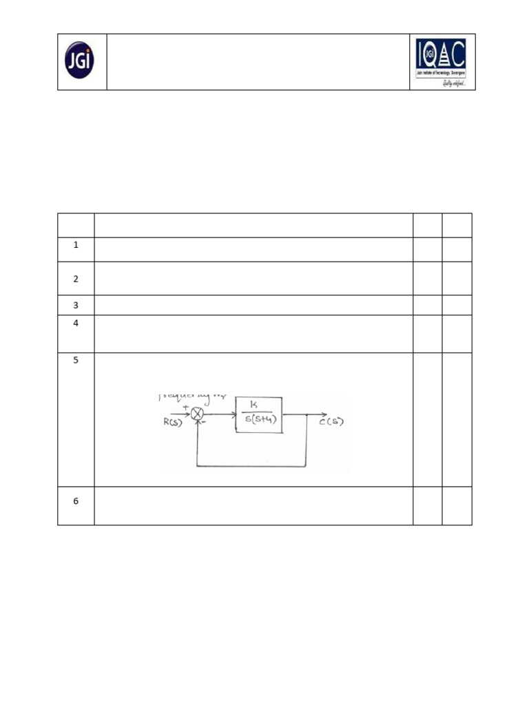 Control System Assignment 3 | PDF