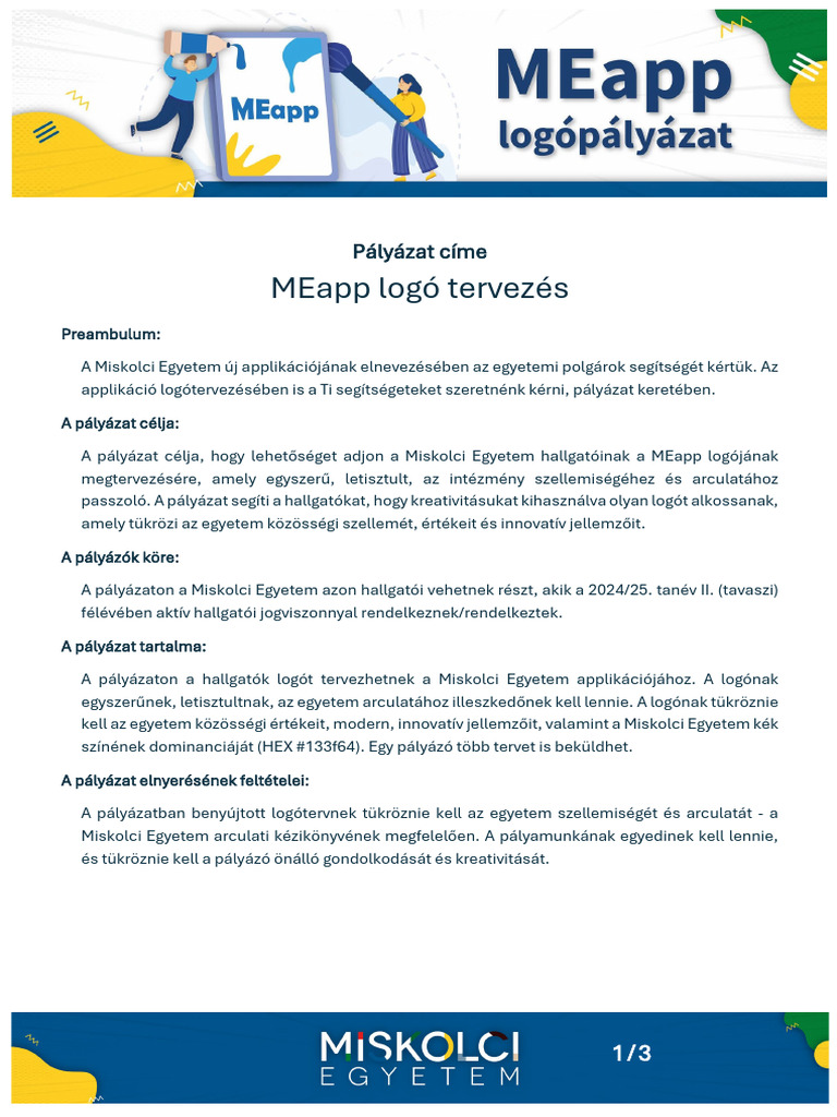 Hu Meapp Logoterv Palyazati-Kiiras | PDF