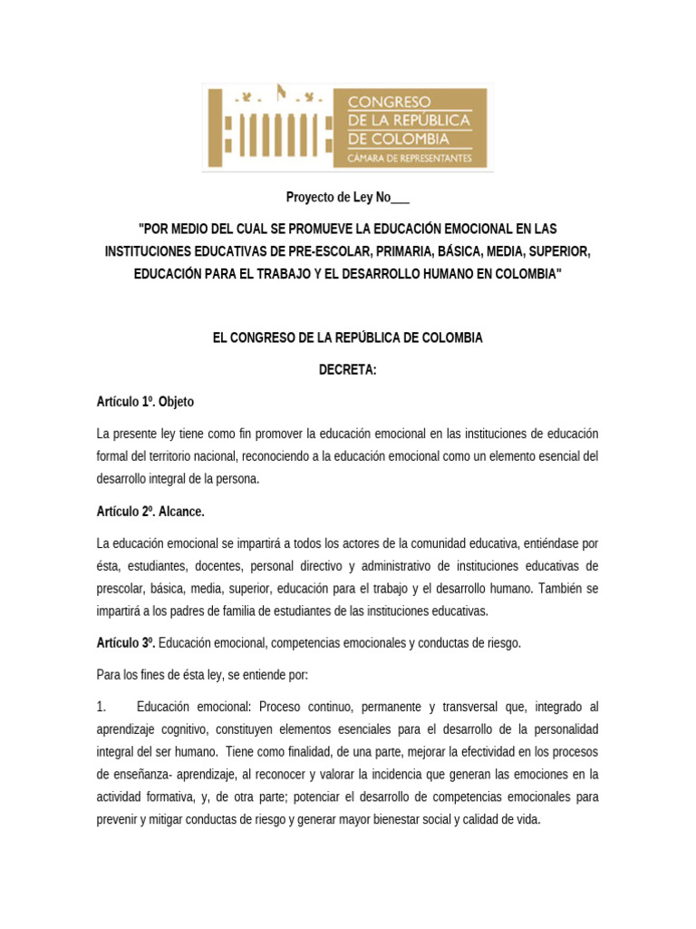 p.l.102-2018c (Educaci N Emocional) | PDF | Las emociones | Enseñando