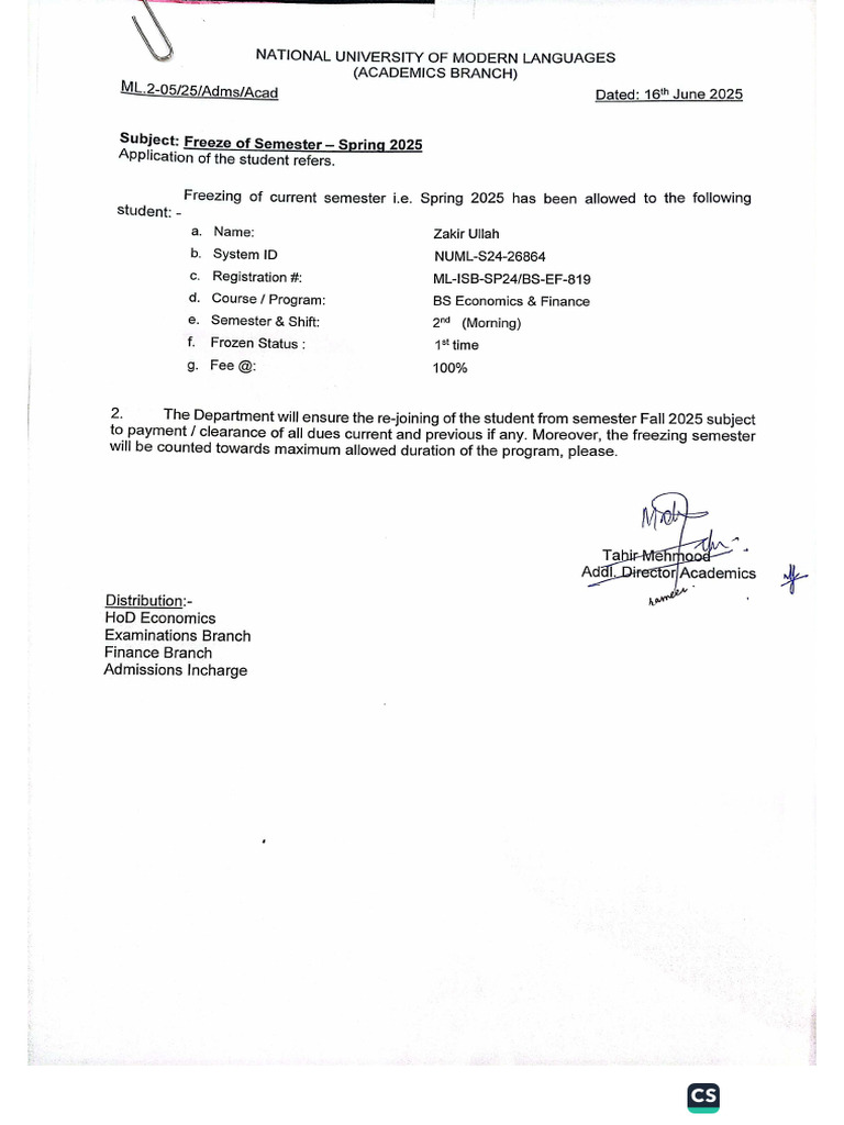 2025-06-17 Freeze Zakir Ullah | PDF