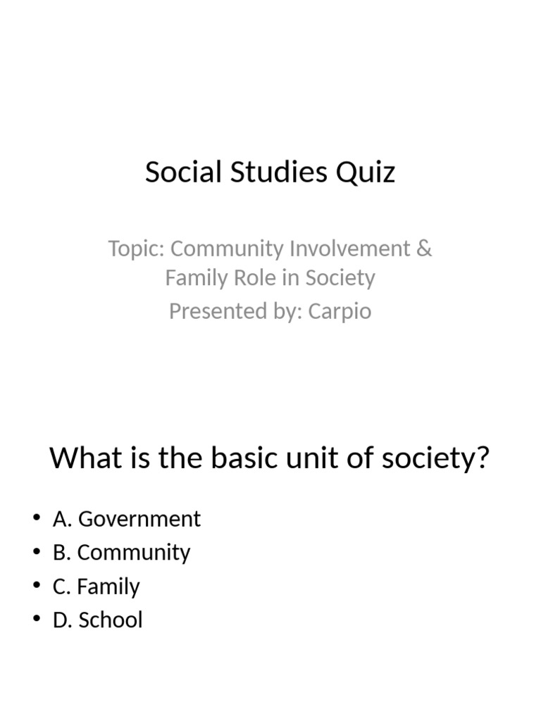 Social Studies Quiz | PDF