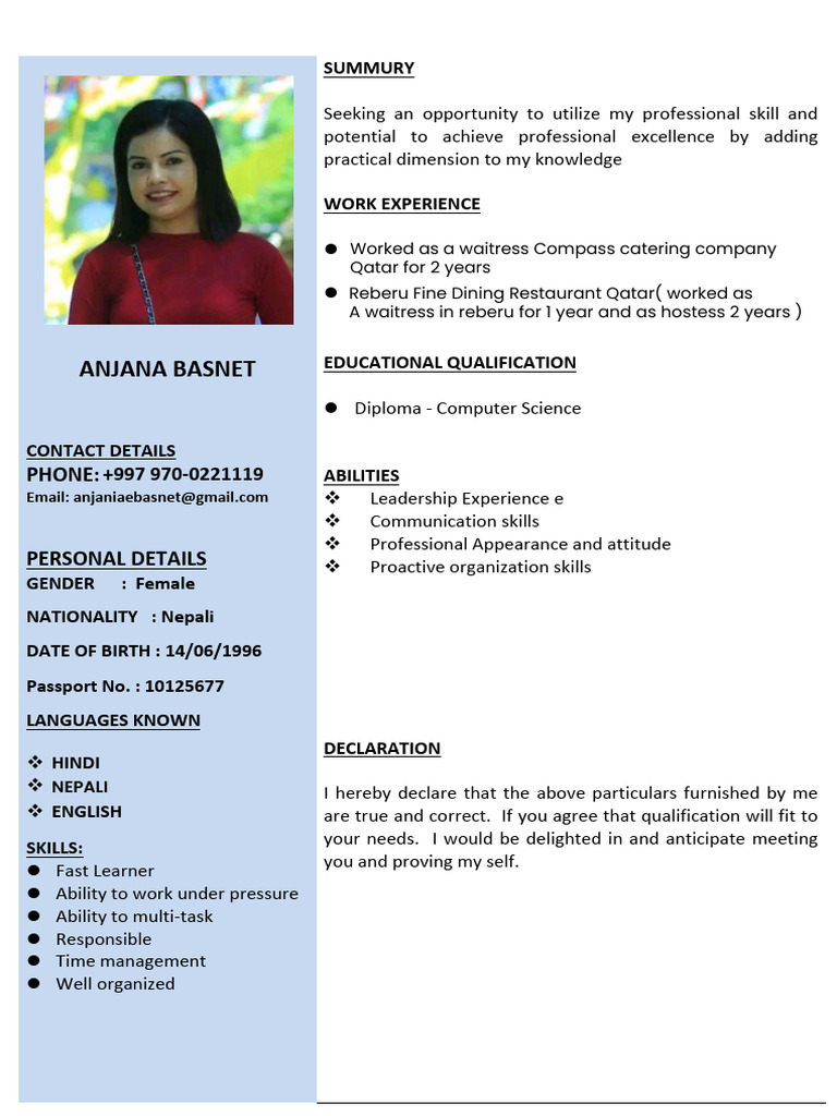 Anjana Change C.V | PDF