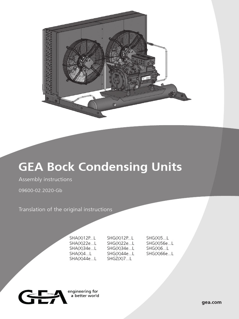 Bock Condensing Unit Assembly Guide | PDF | Mechanical Engineering | Gases