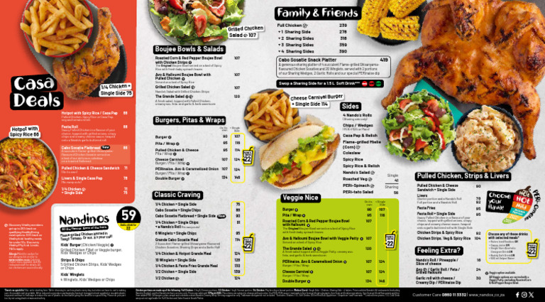 Nando's Menu Highlights and Prices | PDF | Hamburgers | French Fries