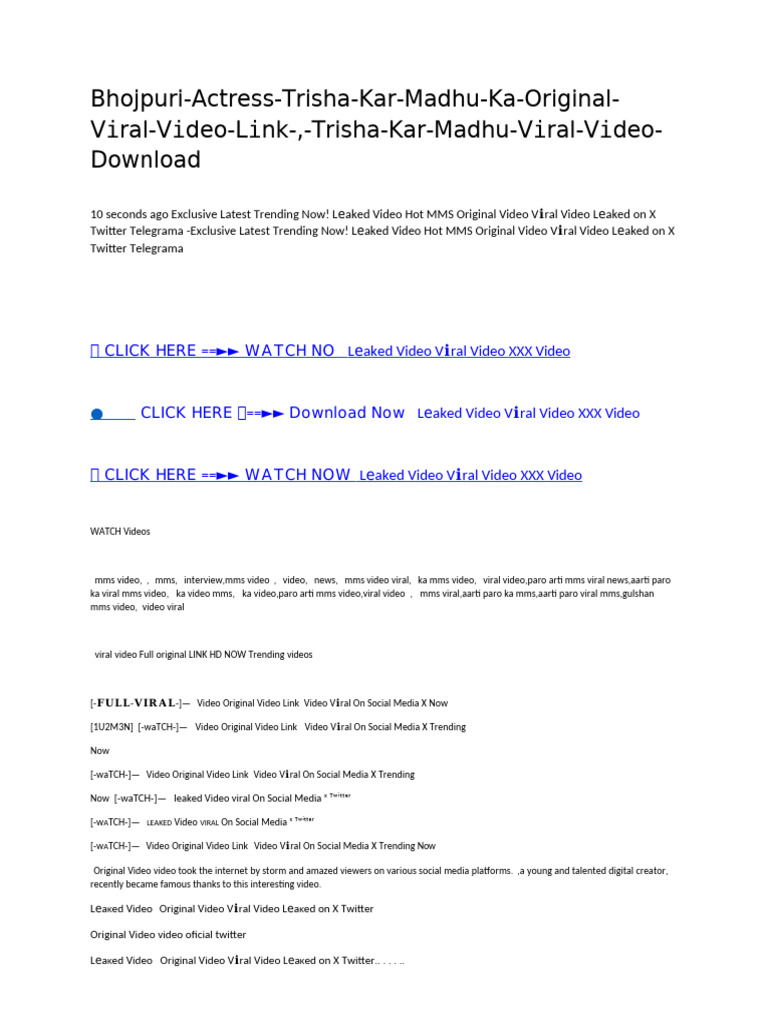 Trisha Kar Madhu New Viral Official Video Link | PDF