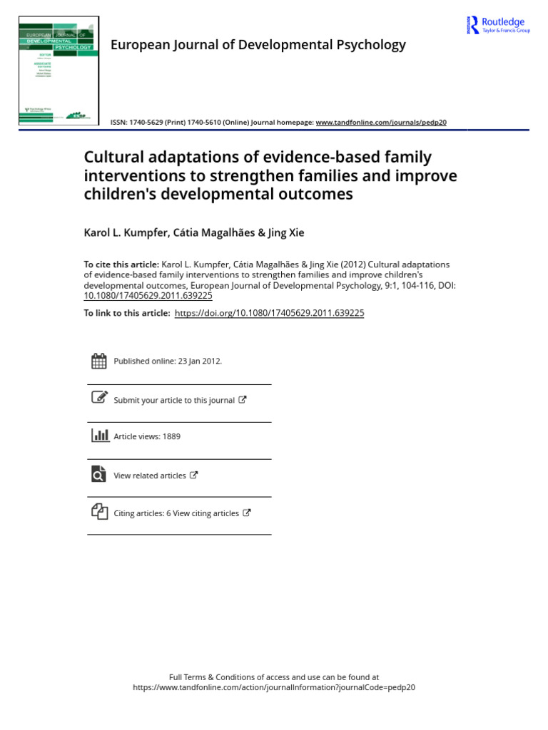 Cultural Adaptations of Evidence-Based Family Interventions To ...