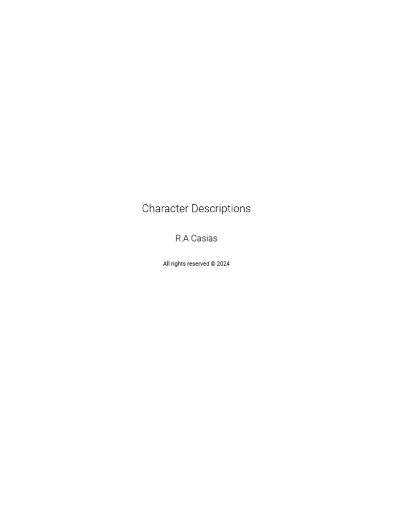 Character Profiles: Asha, Kira, Jax, Ezra | PDF | Aesthetics | Human Body