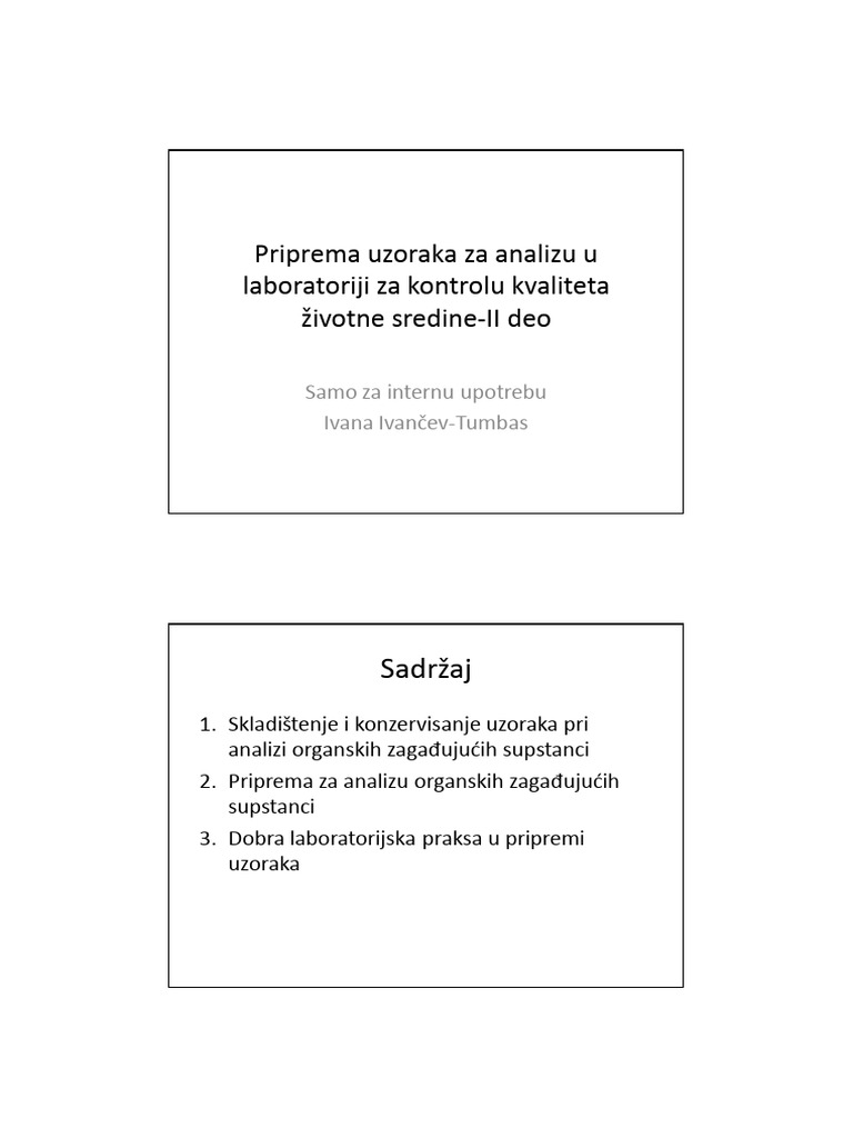 3 Priprema Uzoraka II Deo | PDF