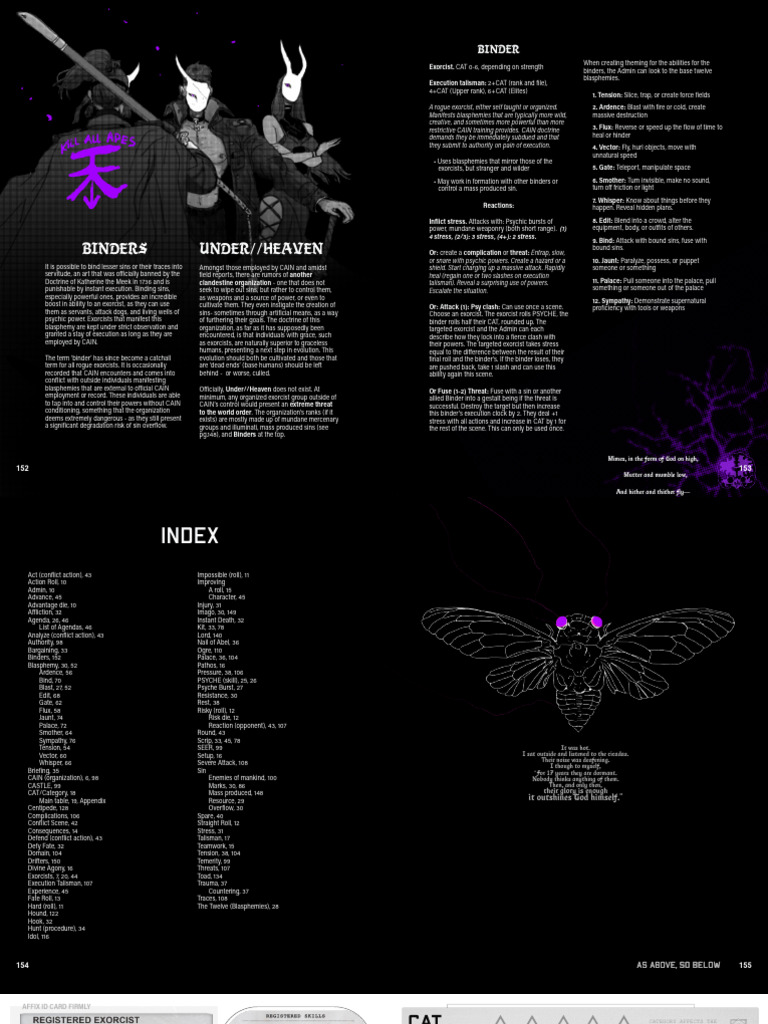 Cain RPG: Binders and Blasphemies | PDF