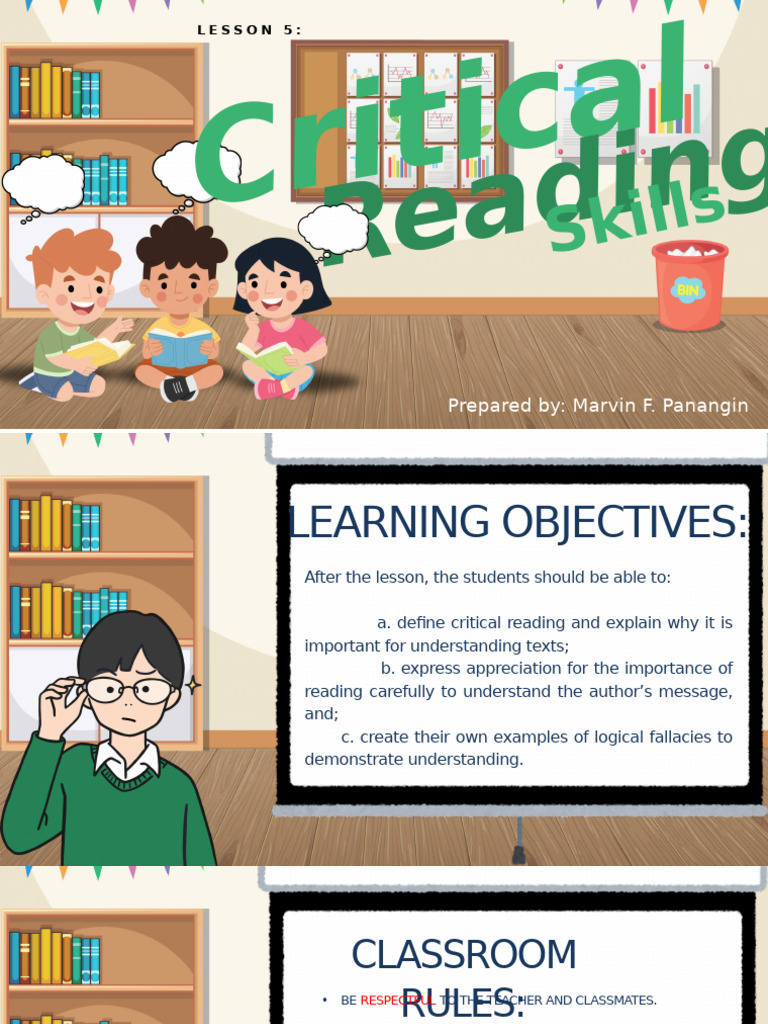 Lesson 5 Critical Reading Skills 1 | PDF | Argument | Fallacy