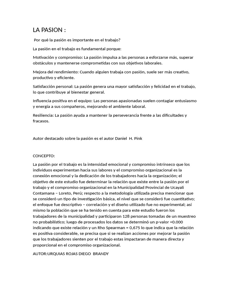 Pasión y Compromiso en el Trabajo | PDF