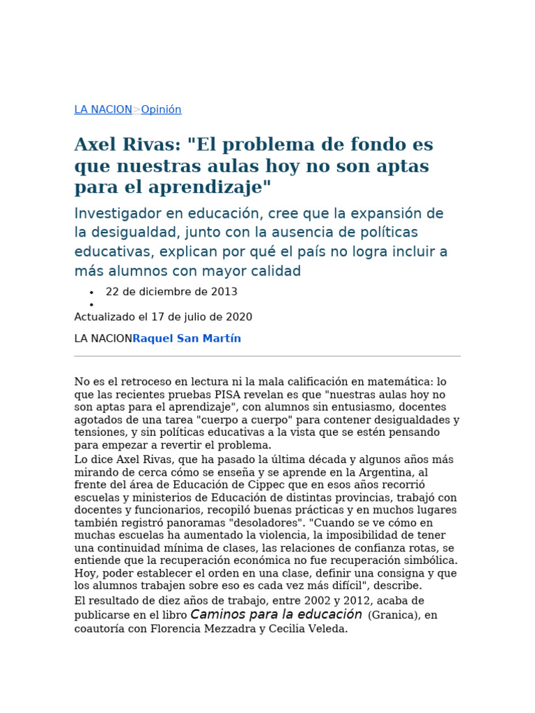 Axel Rivas | PDF | Enseñando | Maestros