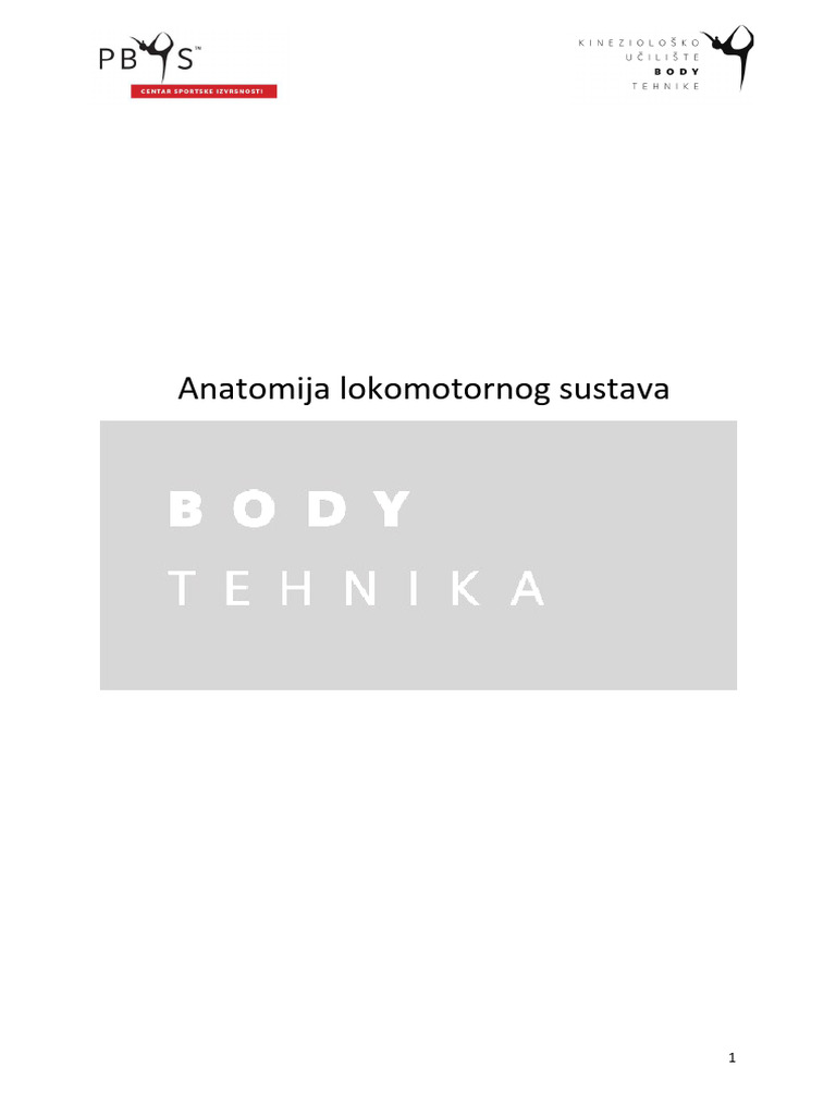 1 Anatomija Lokomotornog Sustava | PDF