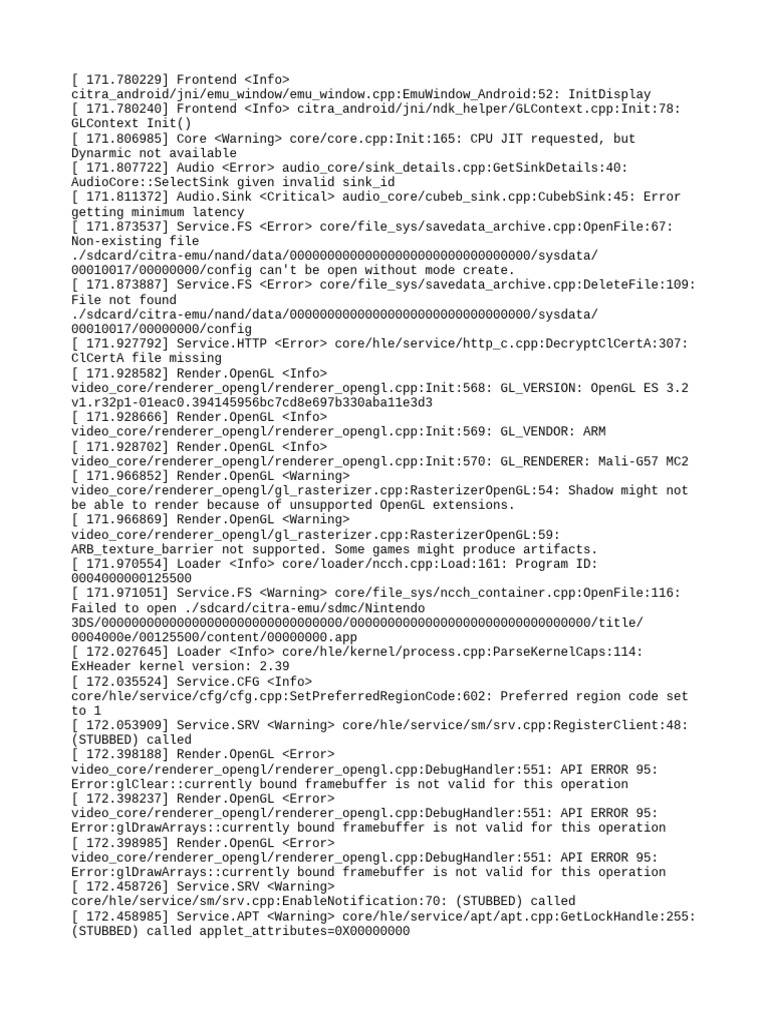 Citra Log | PDF | Software Development | System Software