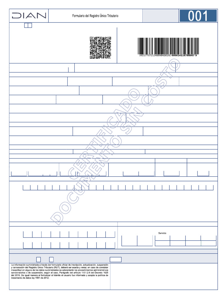 2024-03-14 Morango DIAN - RUT FORM 141167889079 Certificado | PDF
