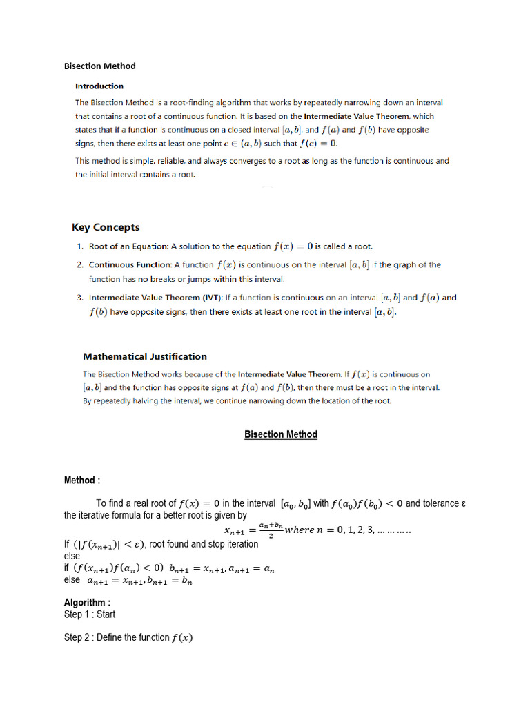 Bisection Method | PDF