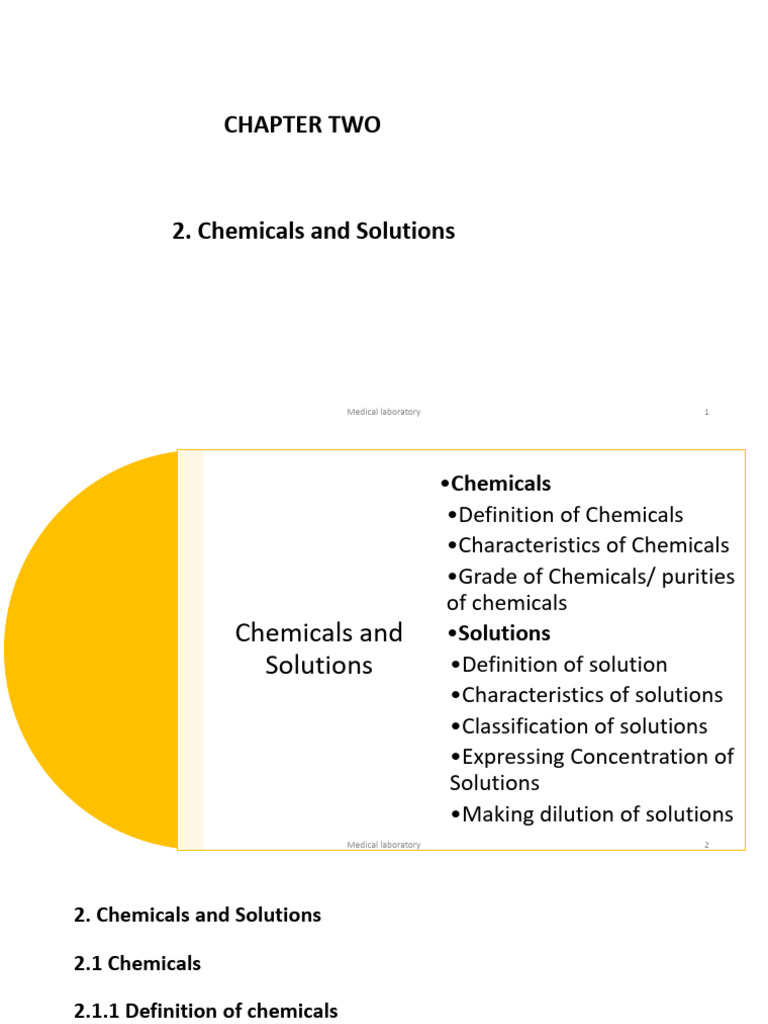 Chemicals and Solutions in Laboratories | PDF | Staining | Solubility
