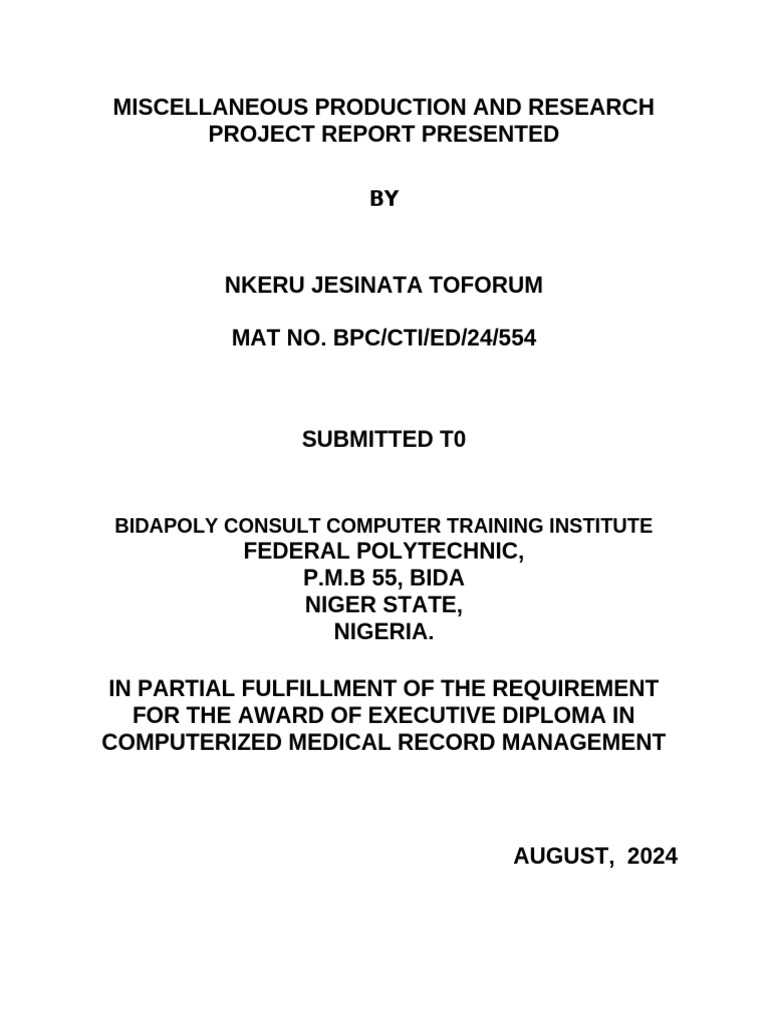 Computer Science Siwes Report | PDF | Microsoft Excel | Microsoft Office