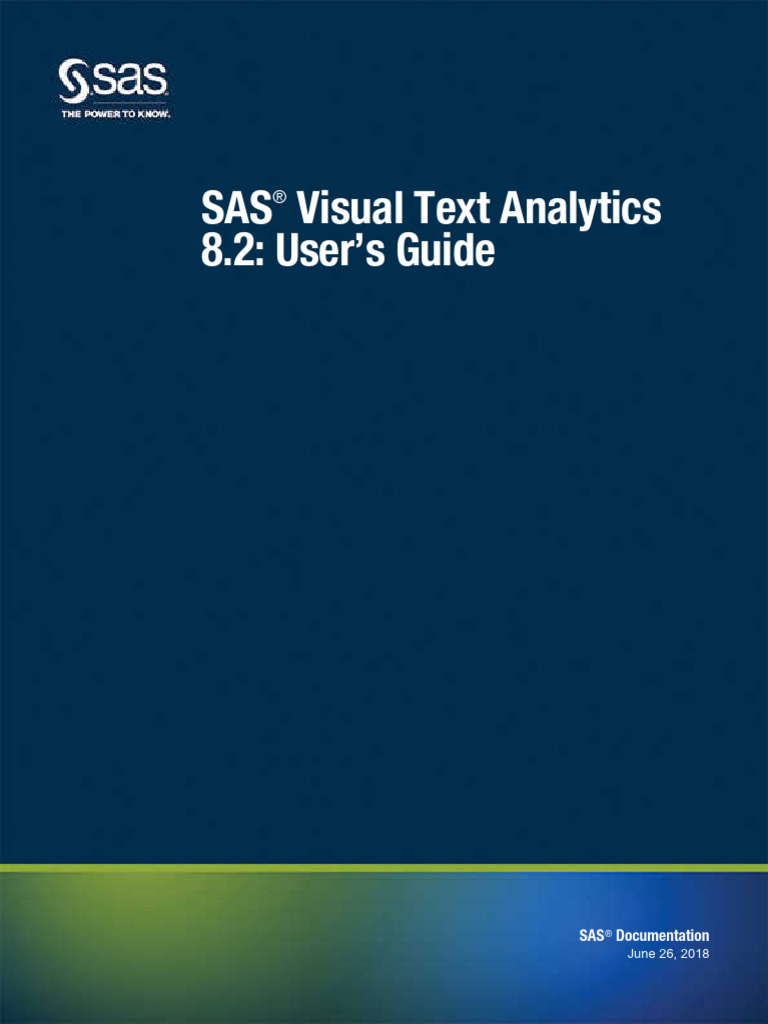 Visual Text Analytics Users Guide | PDF | Sas (Software) | Analytics