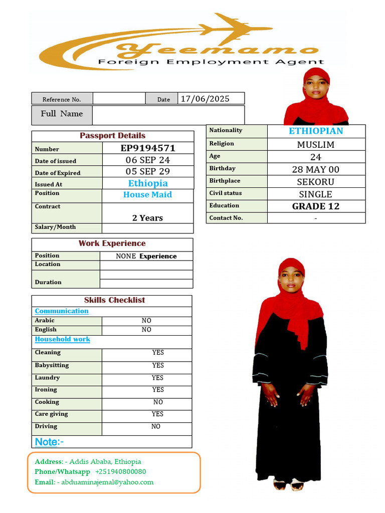 Nesra Nuredin Jemal CV | PDF