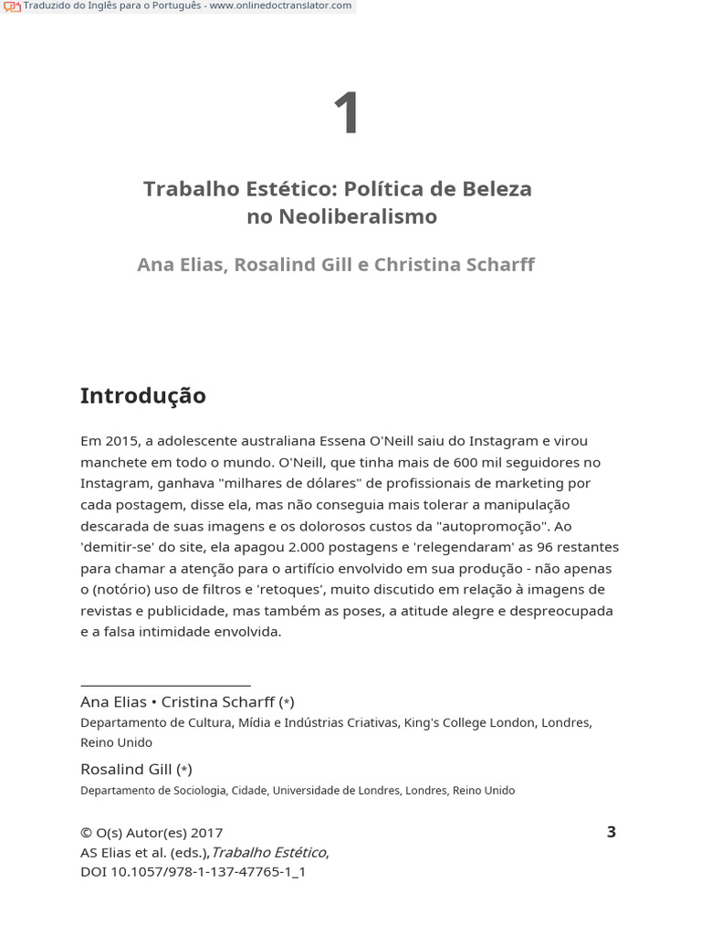 AESTHETIC LABOUR - Rethinking Beauty Politics in Neoliberalism | PDF ...