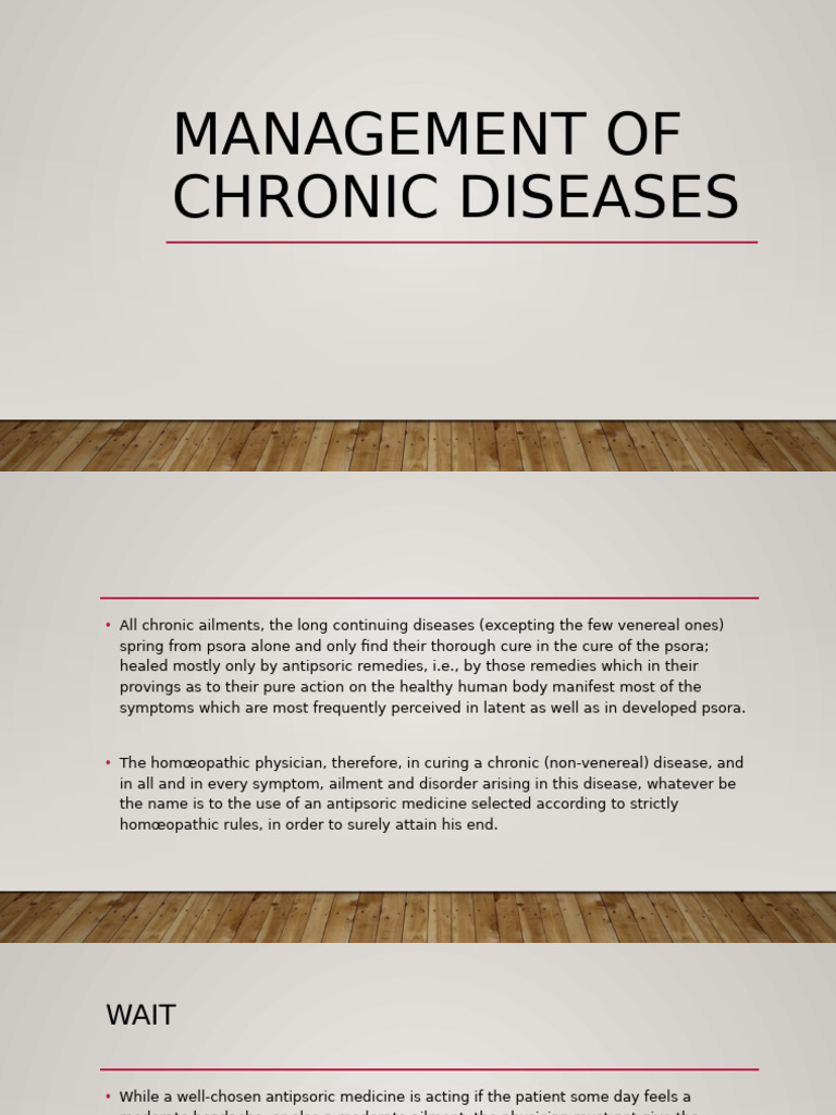Management of Chronic Diseases | PDF | Homeopathy | Medicine