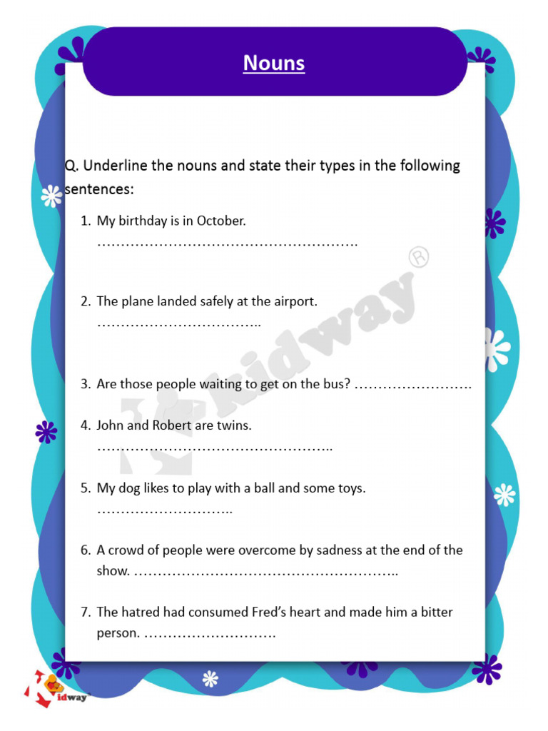 Identifying Nouns in Sentences | PDF