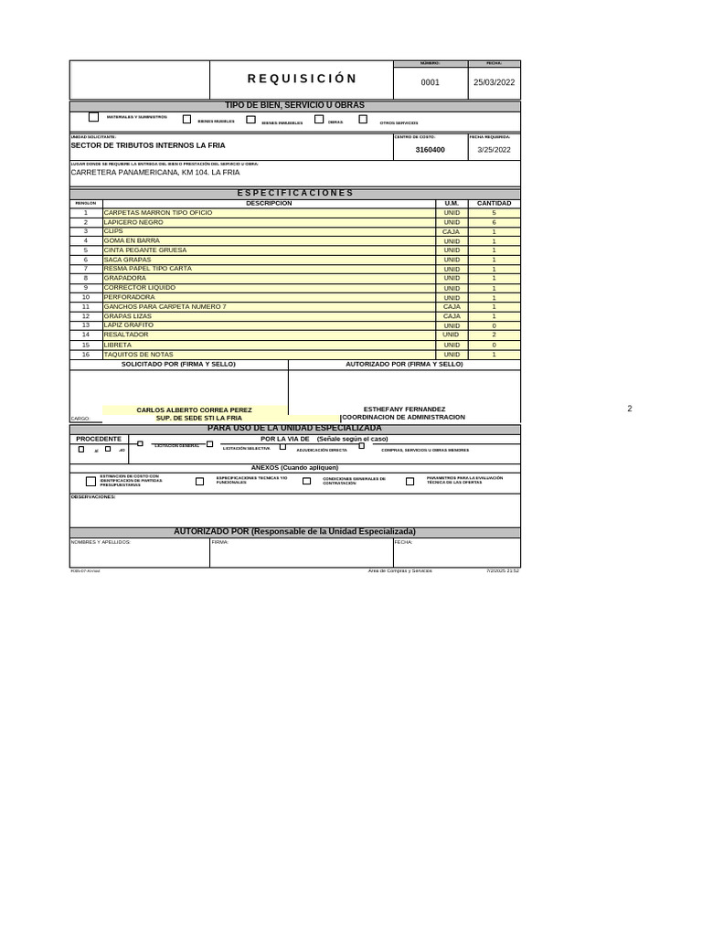 Requisiciones 2024-1 | PDF