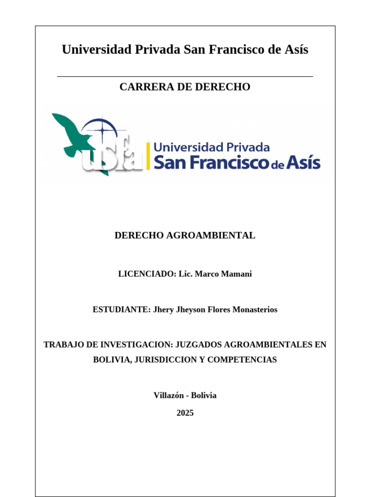 Jhery Jheyson Flores Monasterios | PDF | Jurisdicción | Judicaturas
