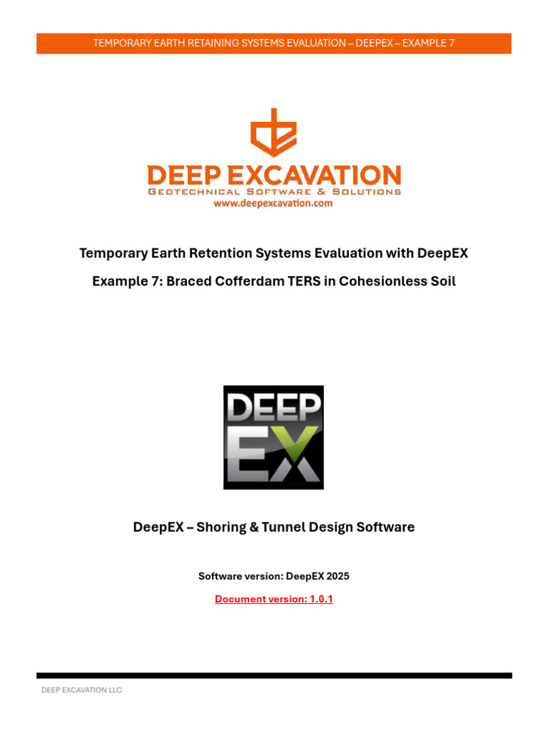 Braced Cofferdam TERS in Cohesionless Soil | PDF | Finite Element Method | Applied And ...