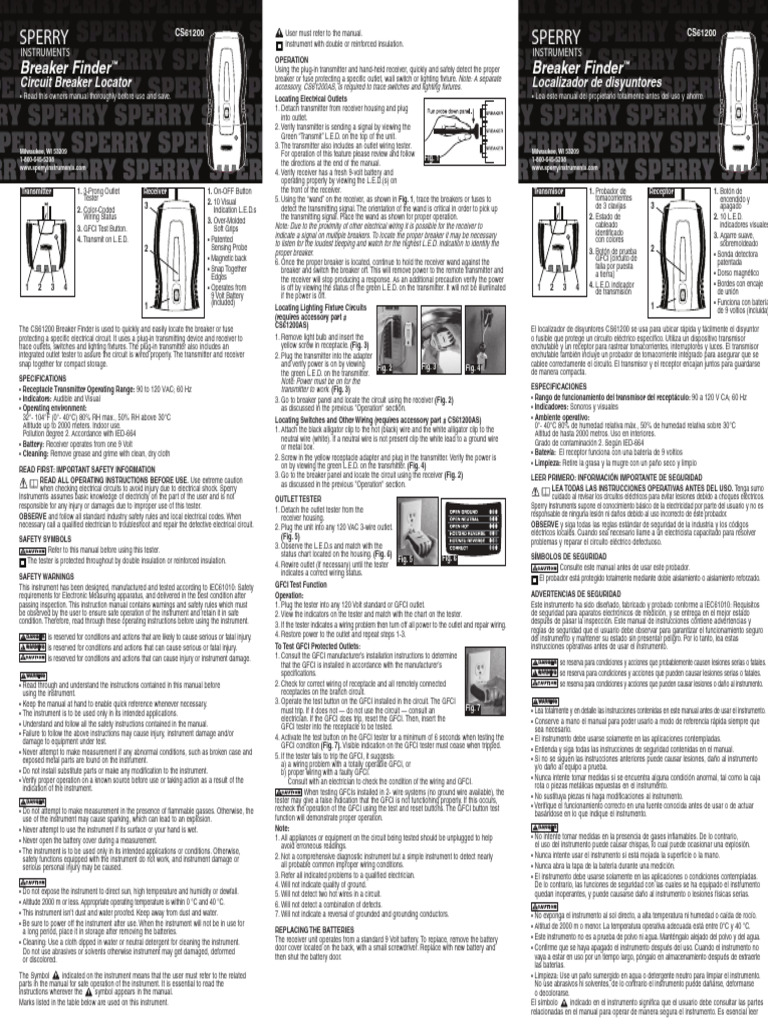 Sperry Sperry: Breaker Finder Breaker Finder | PDF | Fuse (Electrical) | Electricity