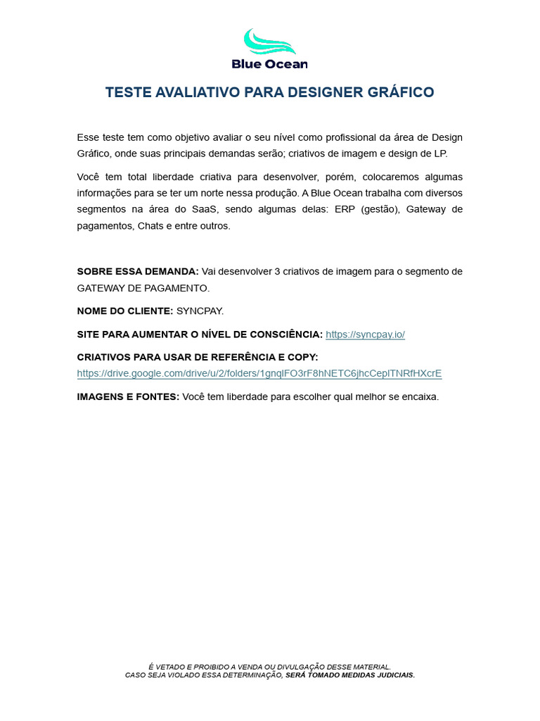 Teste Avaliativo para Designer Gráfico | PDF