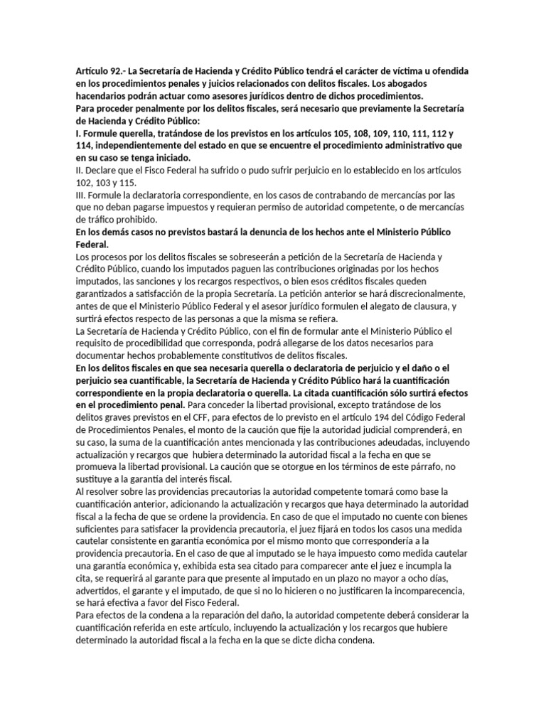 Querella-SHCP Definición Adecuada para Referencia | PDF | aduana | Queja