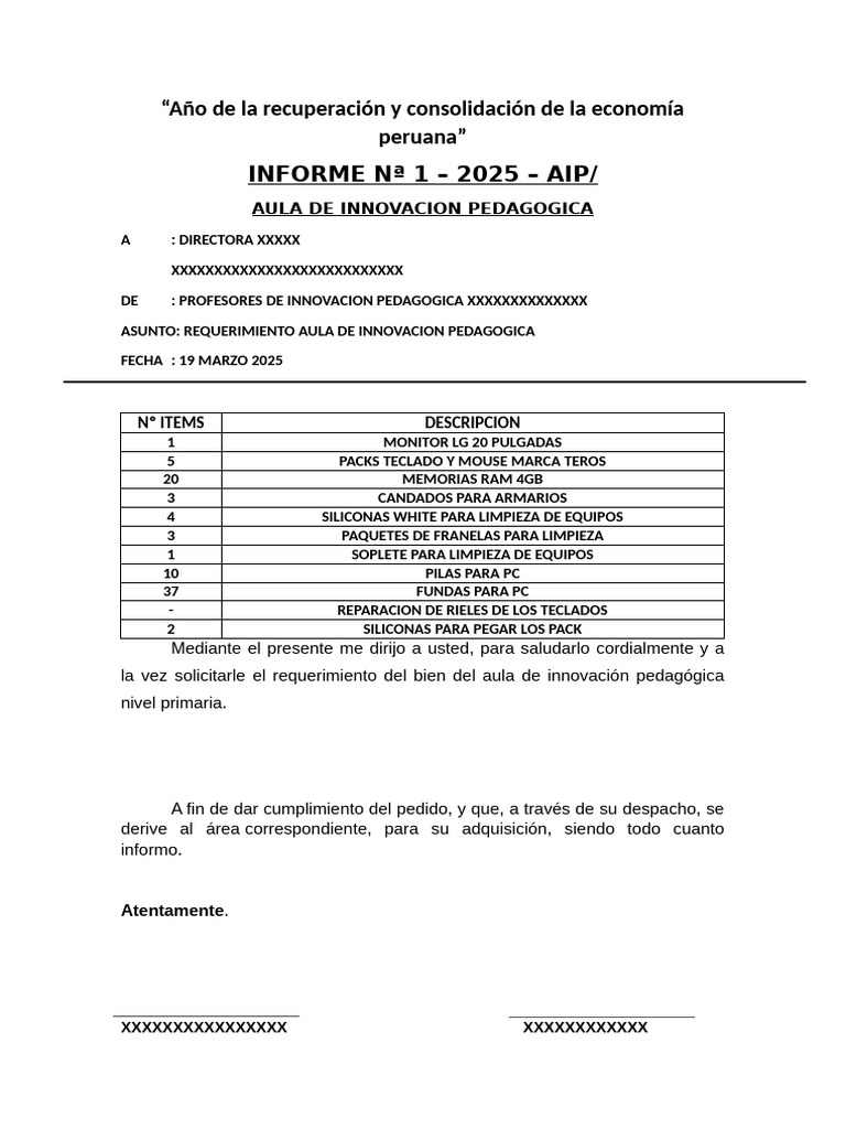 Requerimiento Aip-2025 | PDF
